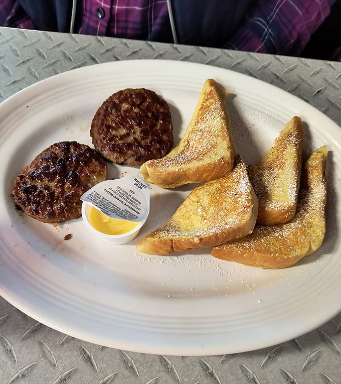 French toast and sausage patties—proof that sometimes the classics endure because they're simply perfect as they are.