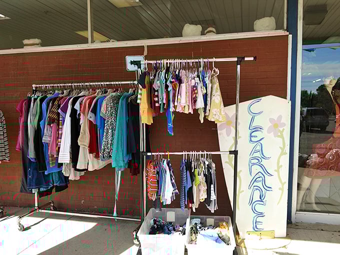 Sidewalk clearance racks offer the best deals in a store already known for bargains—like finding a secret level in an already exciting game.
