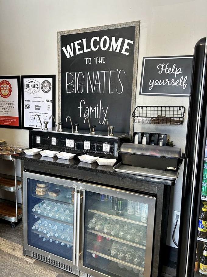 The sauce station—where customization meets tradition. Like choosing the right wine pairing, but with more finger-licking and fewer pretensions.