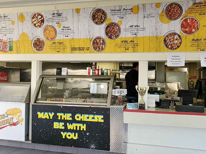 "May the cheese be with you" isn't just cute wordplay—it's the spiritual mantra of this mac and cheese temple.