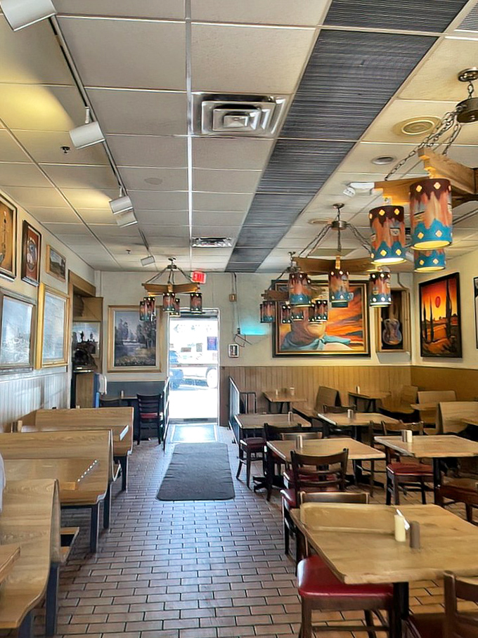 Southwestern chandeliers cast a golden glow over wooden tables where countless UNM students have fueled all-nighters for generations.