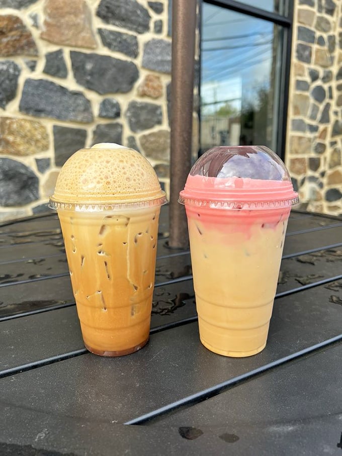 Iced coffees that don't just refresh—they rescue you from Delaware summer humidity with creamy, caffeinated mercy in convenient to-go form.