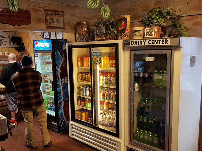 The drink coolers stand ready to provide the perfect companion to your sausage sandwich—because greatness deserves proper hydration.