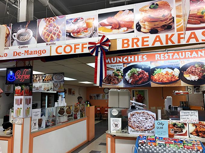 The breakfast counter—where pancake dreams come true and coffee flows like liquid motivation. Morning salvation at budget-friendly prices.