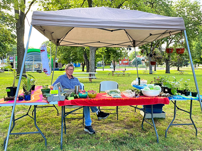 At Lindsborg's farmers market, shopping isn't a chore—it's a social event where recipes are swapped as freely as gardening tips and neighborhood news.