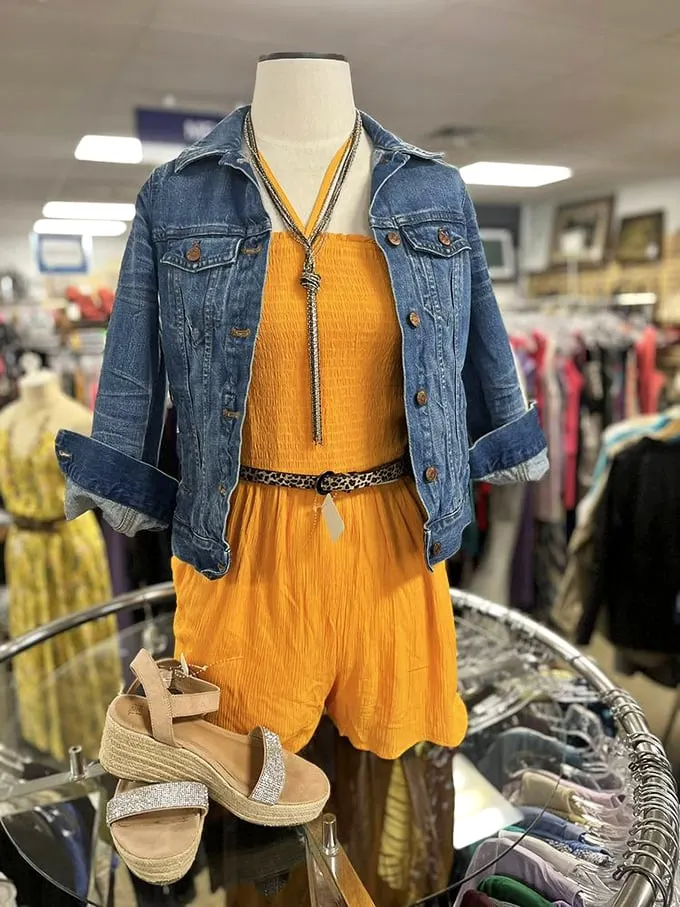 Outfit inspiration that doesn't require a fashion degree—this summery ensemble with denim jacket proves secondhand style is first-rate.
