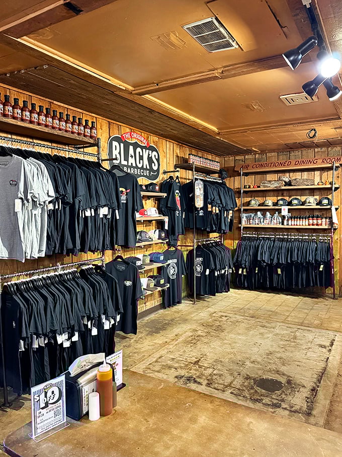 The merchandise corner—where "I came, I saw, I ate" becomes "I came, I conquered, I bought the t-shirt to prove it."
