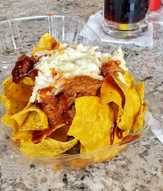 These nachos aren't trying to reinvent Mexican cuisine—they're just doing what good nachos should: providing the perfect balance of crunch, cheese, and messy delight.
