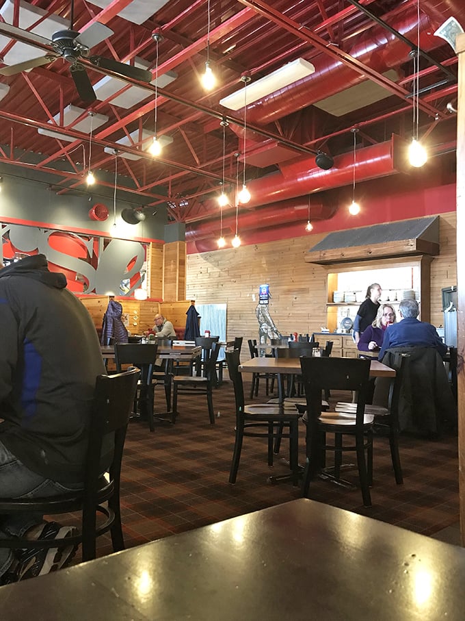 The dining room strikes that perfect balance—casual enough for jeans, nice enough for date night, and spacious enough for your food coma.