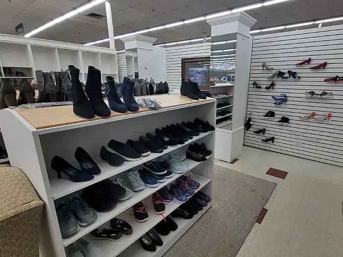 The shoe department offers footwear for every occasion. Those boots weren't made for walking away from – they're practically new!