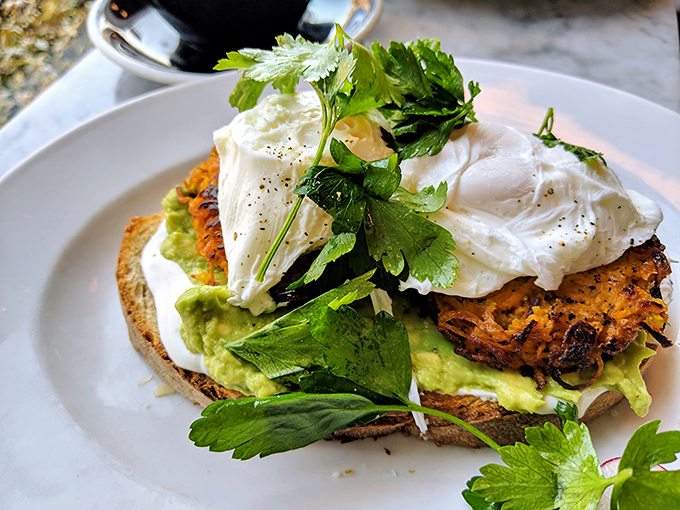 Avocado toast elevated to an art form. This isn't your basic millennial cliché—it's why some of us can't afford houses and don't even mind.