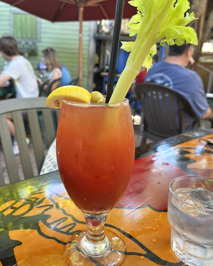 This isn't just a Bloody Mary—it's breakfast in a glass with enough personality to kickstart conversations with strangers.