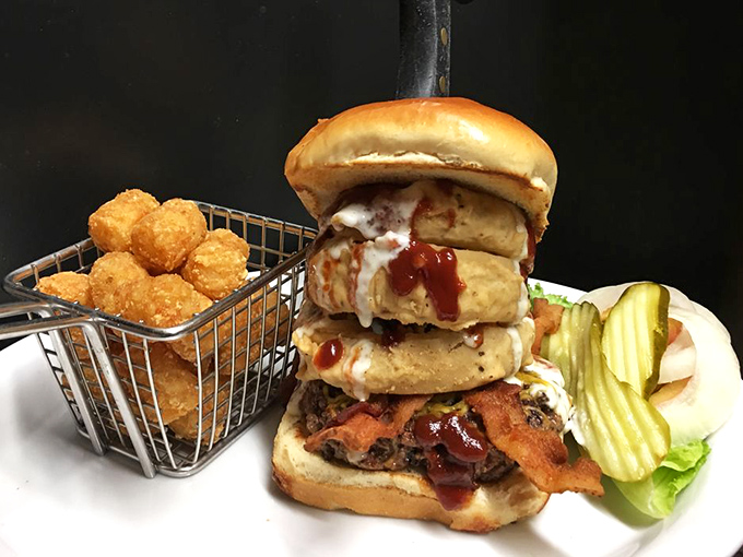 The Bulldog Burger isn't just a meal, it's an engineering marvel. Those stacked patties with melting cheese could solve any bad day.
