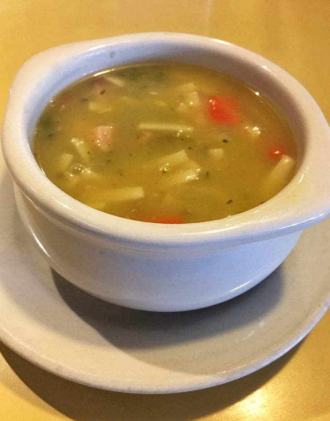 Homestyle chicken noodle soup—because even butter burger enthusiasts occasionally need something from another food group.