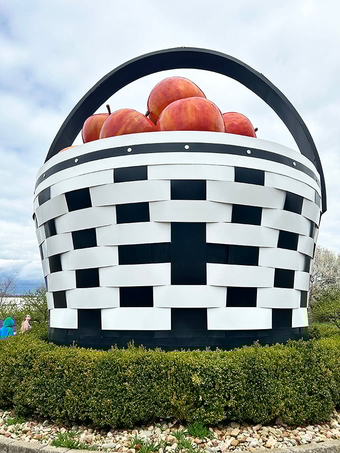 Up close and personal with the checkered champion. Those aren't pixels on your screen—that's genuine basket craftsmanship!