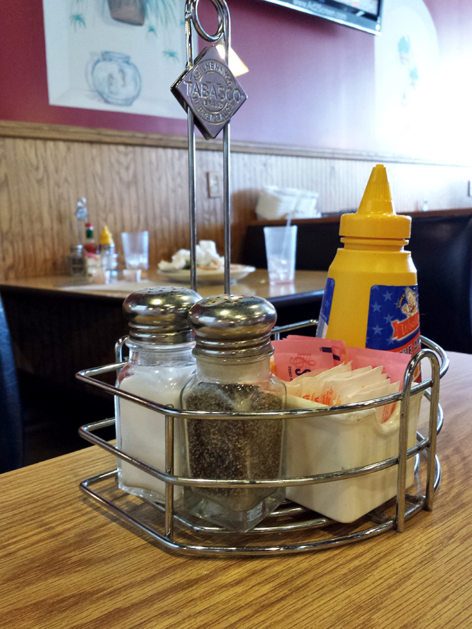 The classic condiment caddy—civilization's greatest achievement for those who need just a little more salt, a touch more pepper, or an extra squirt of mustard.