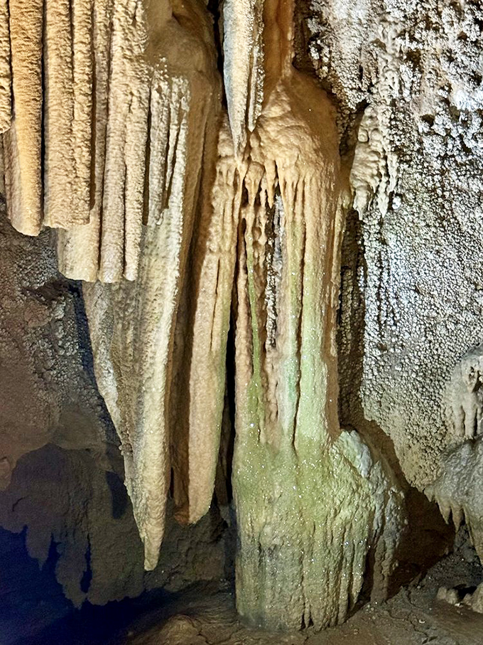 These rippling curtains of stone look soft enough to touch, though that's strictly forbidden. Imagine waiting 100 years for each inch of growth—talk about delayed gratification!