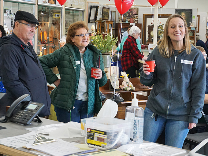 Happy customers sharing discoveries and stories create the kind of community atmosphere that big box stores envy.