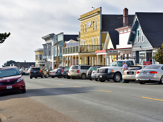 Historic storefronts lined up like contestants in a beauty pageant – and they're all winning.