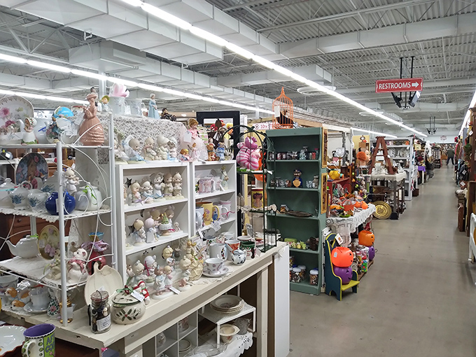 Collectible figurines and pottery showcase when home décor told personal stories instead of following trends blindly.