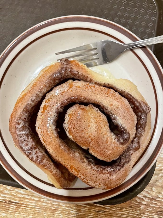 The legendary Frontier Sweet Roll—a spiral of cinnamon joy that makes people set alarms and drive across town at unreasonable hours.