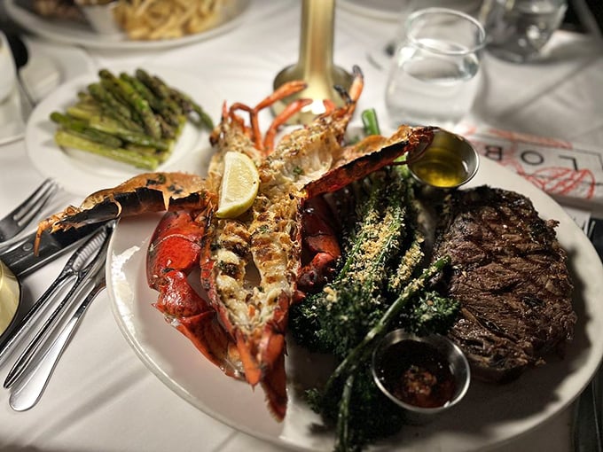 Surf and turf nirvana – where a perfectly grilled lobster and ribeate steak conspire to create the ultimate "I can't decide" solution.