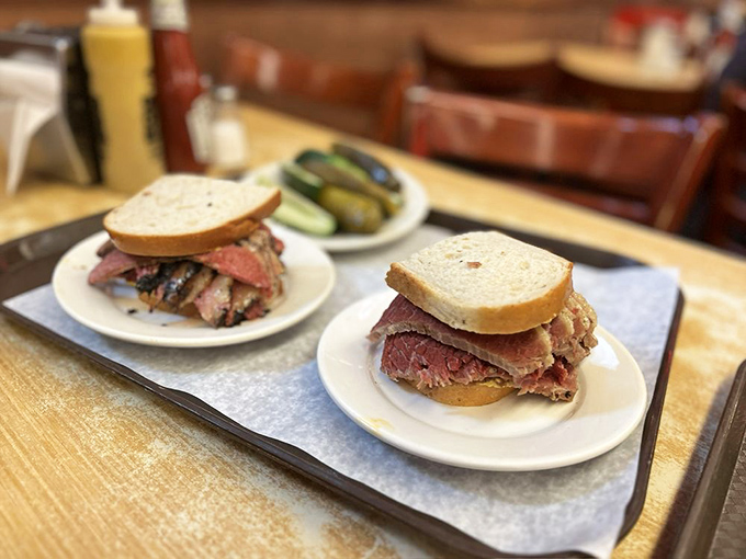 The Sophie's Choice of sandwiches – half pastrami, half corned beef – because sometimes the hardest decision is no decision at all.