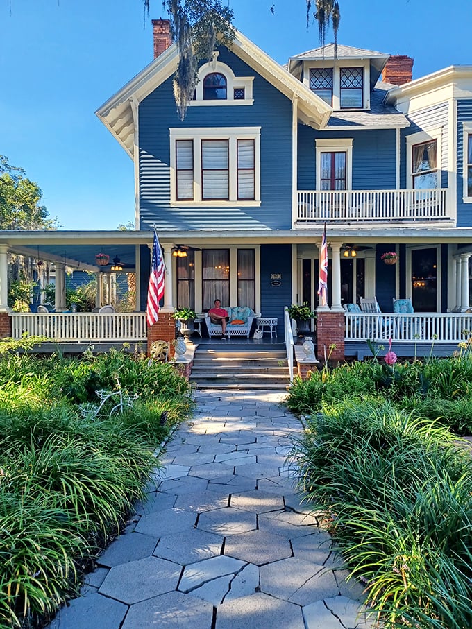 The Hoyt House B&B's wraparound porch practically begs you to sit down with sweet tea and pretend you've always lived this graciously.