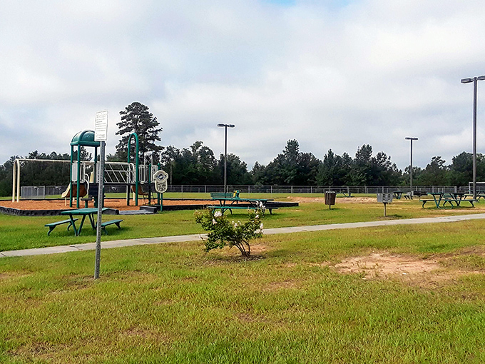 Huley Park offers simple pleasures—a playground, picnic tables, and the profound luxury of unhurried time that big cities charge premium prices for.