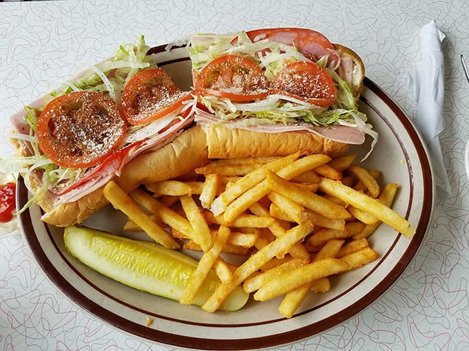 The Italian sub that makes other sandwiches feel inadequate. Those fries aren't just a side—they're essential supporting actors in this meal's performance.