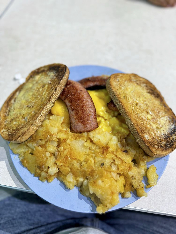 This isn't just breakfast—it's a love letter to Pittsburgh with kielbasa, eggs, and those famous Lyonnaise potatoes playing the leading roles.