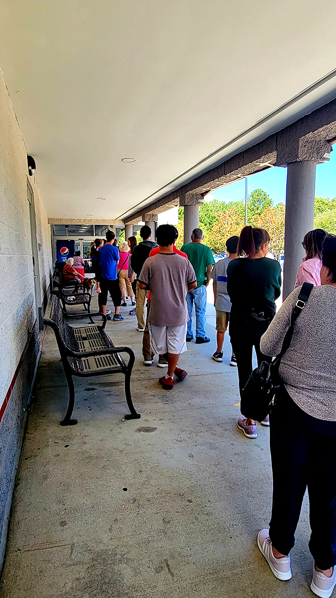 Thrift enthusiasts know the early bird gets the worm—a line of shoppers eager to discover what treasures await inside.
