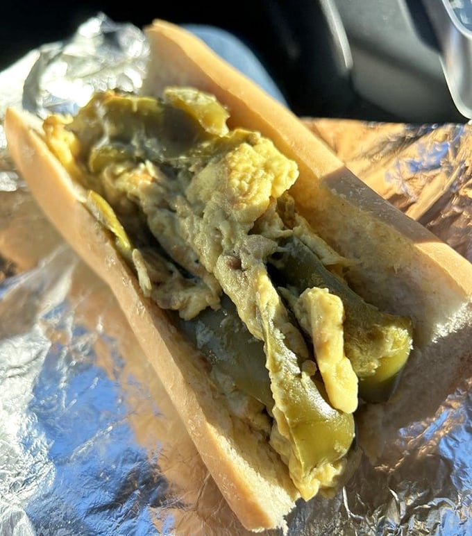 The humble pepper and egg sandwich—working-class hero of the lunch menu and proof that simplicity, done right, is culinary genius.