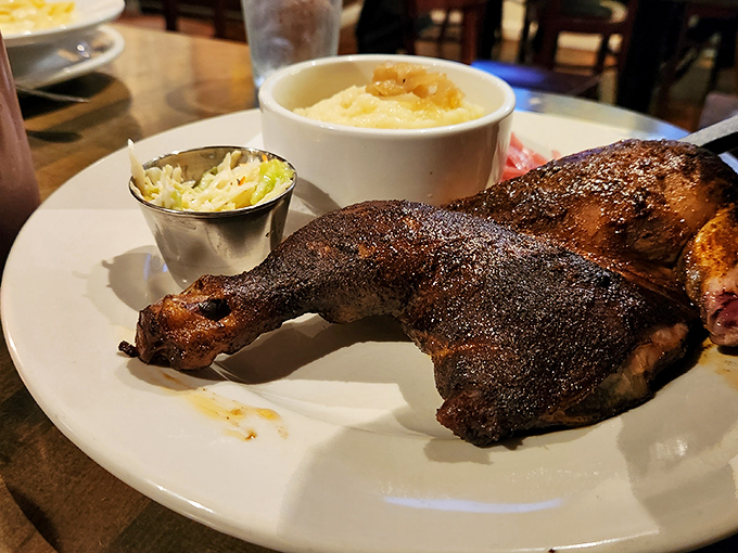 This isn't just chicken—it's poultry that's lived its best life before becoming the star of your dinner plate. Smoke ring perfection.