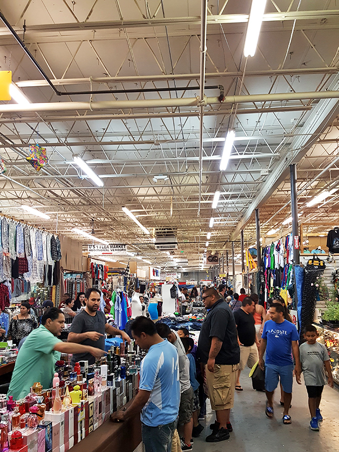 Weekend warriors navigate the marketplace maze with determination. The concentration on these shoppers' faces rivals chess grandmasters mid-tournament.