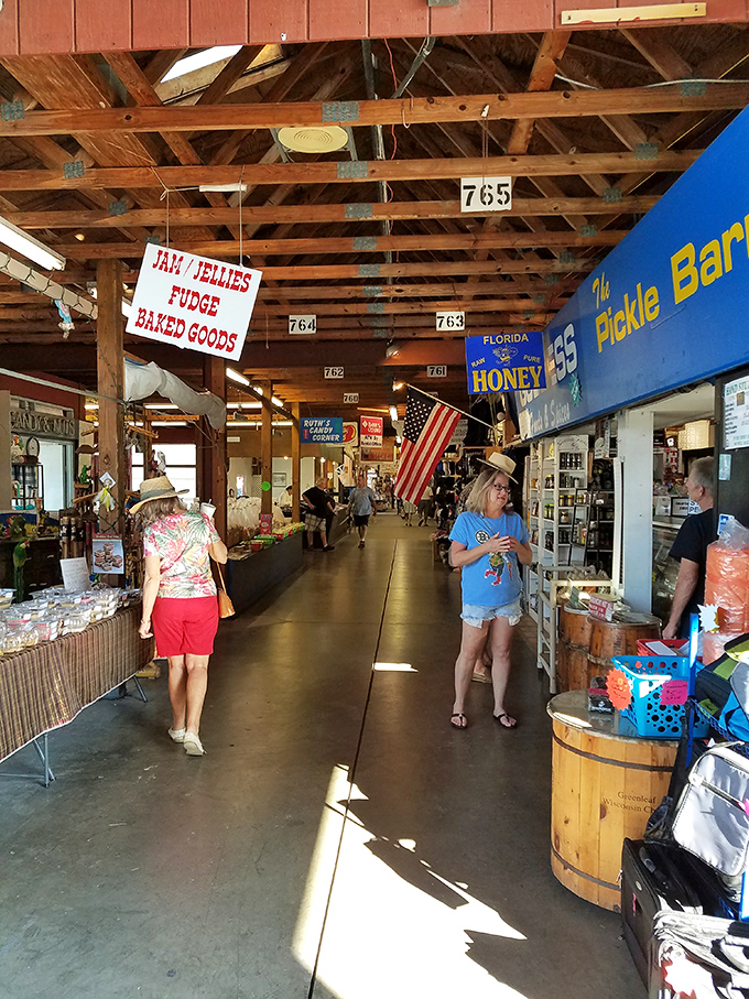 Signs overhead guide shoppers to sweet treasures and local honey. The Florida Pickle Barrel sounds like either a delicious condiment or the name of the world's most niche bluegrass band.