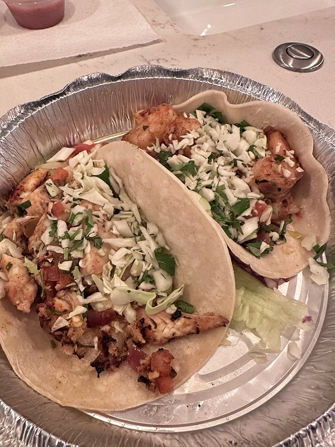 These tacos aren't just assembled—they're composed, with each ingredient playing its part in a symphony of textures and flavors.