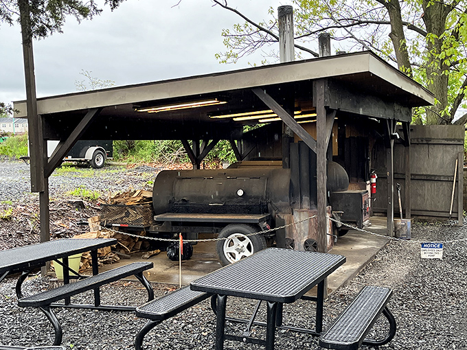 Where the magic happens. This smoke shack is the barbecue equivalent of a wizard's workshop, transforming raw ingredients into edible spells.