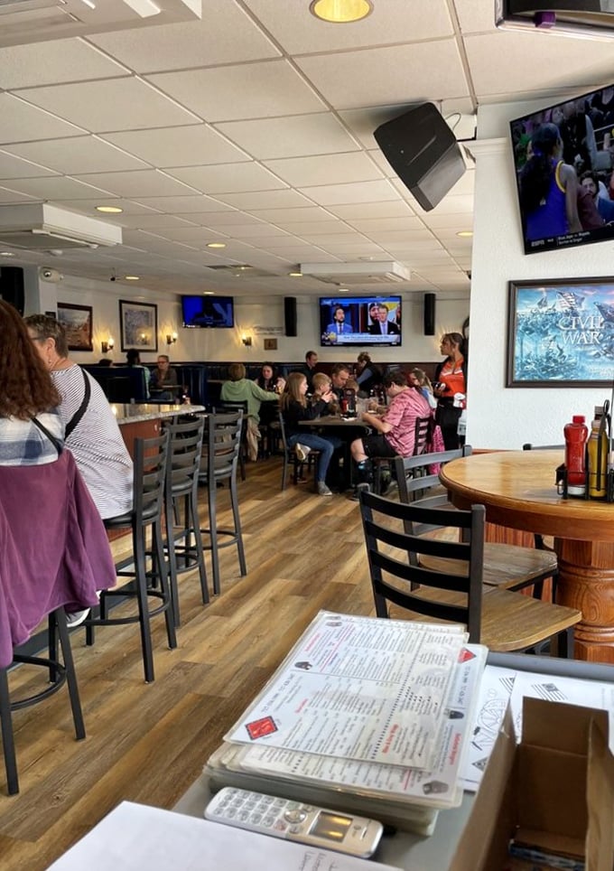 The dining room buzzes with the energy of satisfied customers—proof that good food brings people together better than any historical treaty.