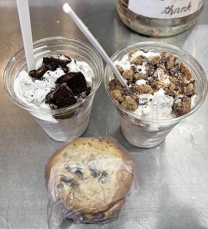 These sundaes aren't asking to be photographed for Instagram—they're too busy delivering creamy, crunchy, sweet perfection in unpretentious glass cups. 