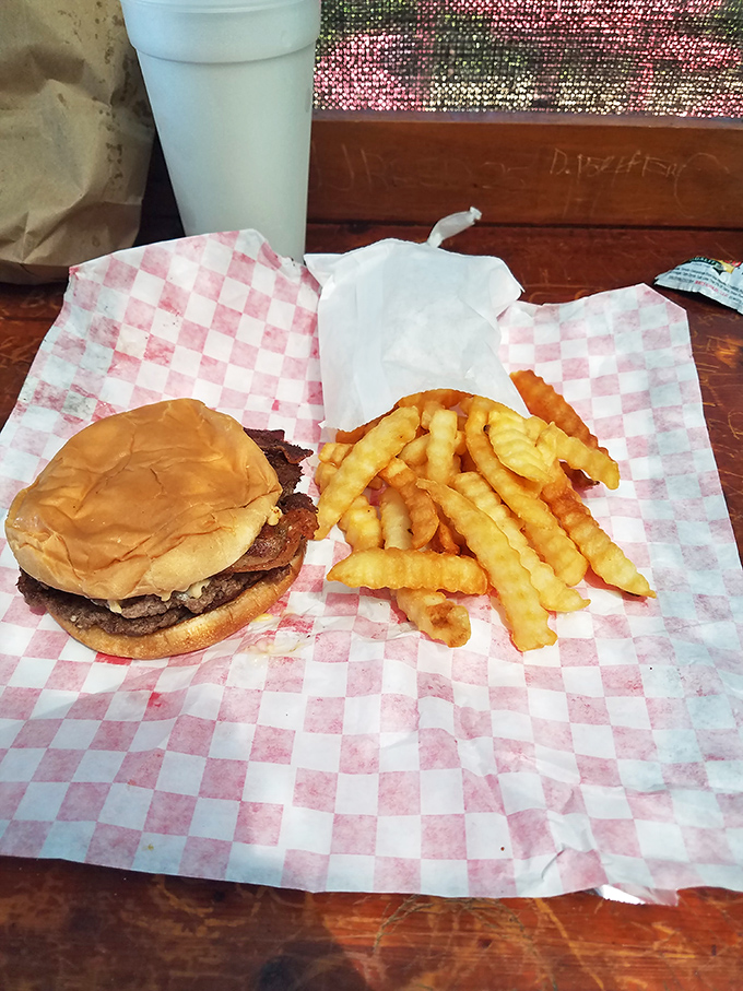 The double burger – where "too much of a good thing" proves to be exactly the right amount. Worth every napkin you'll need.