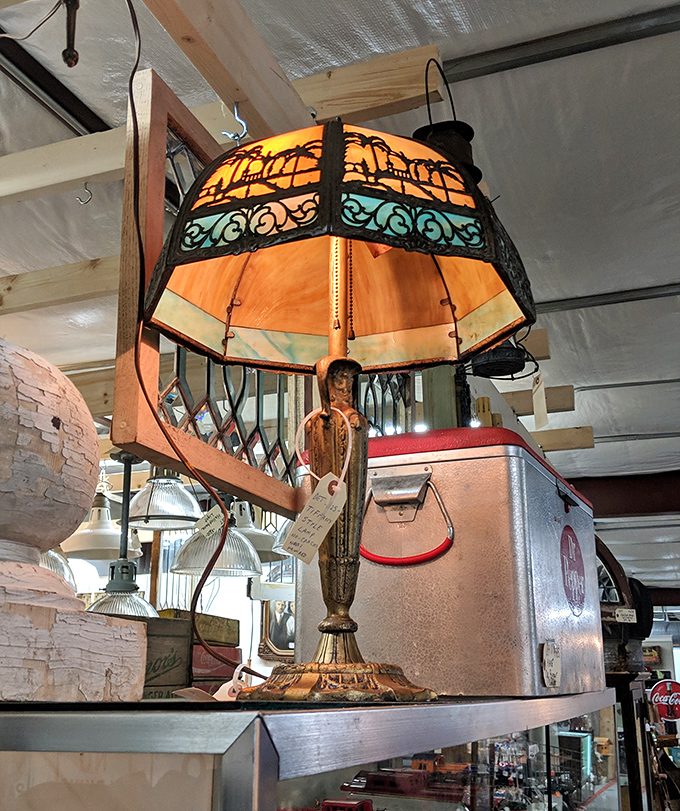 This stained glass lamp isn't just lighting a room—it's illuminating decades of craftsmanship that LED bulbs can only dream about.