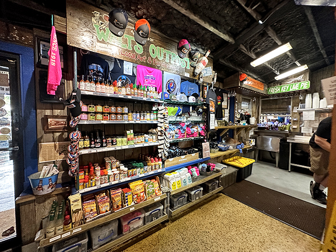 The market section offers everything you need for creating your own seafood masterpiece at home—though it won't come with this view.
