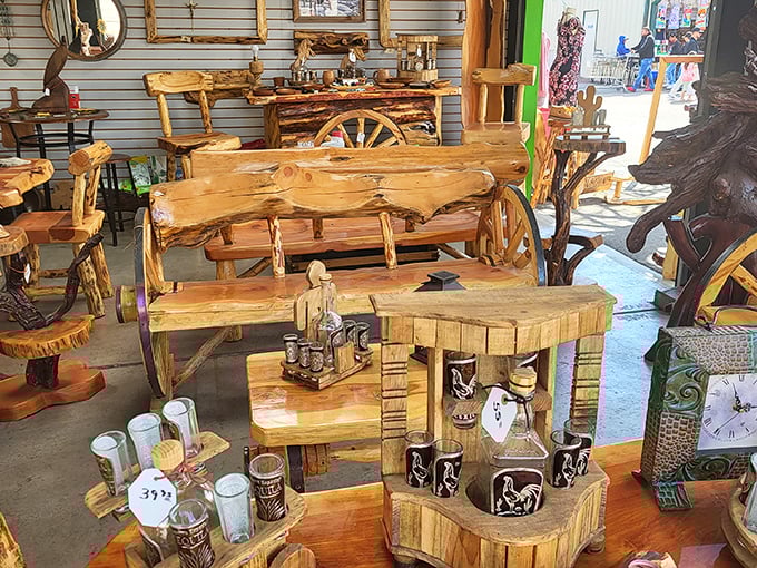 Rustic charm meets Colorado craftsmanship. These handcrafted wooden furniture pieces bring mountain cabin vibes to any home, even if your "mountain" is just a suburban hill.