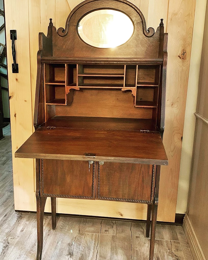 This isn't just a desk—it's a portal to an era when correspondence was an art form and emails were inconceivable.