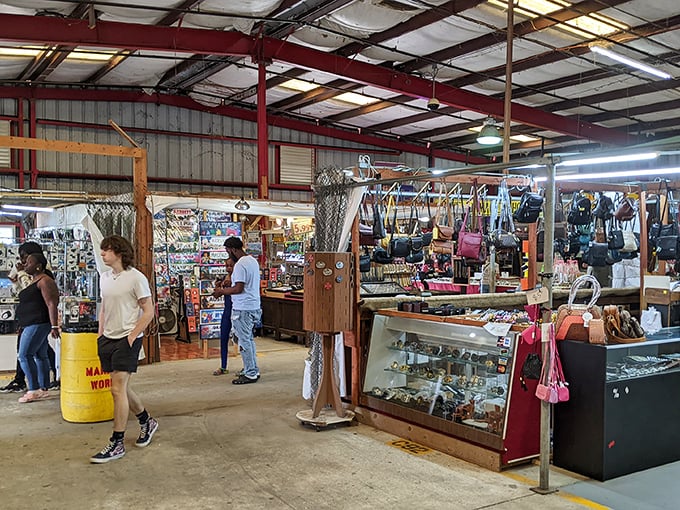 Handbag heaven for the discerning bargain hunter—where genuine leather mingles with creative knockoffs in a judgment-free zone of accessory abundance.