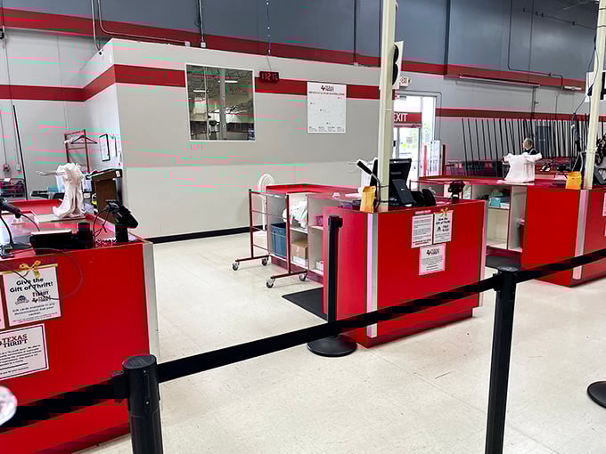 The final frontier of your thrifting expedition: checkout counters where treasures officially become yours without breaking the bank.