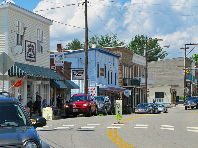 A banjo sign hangs proudly on Locust Street, announcing Floyd's musical soul to anyone lucky enough to wander through town.