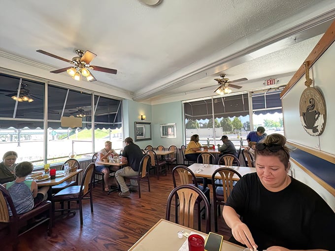 The dining area hums with the gentle symphony of clinking silverware and morning chatter—the soundtrack to a perfect Dayton breakfast.