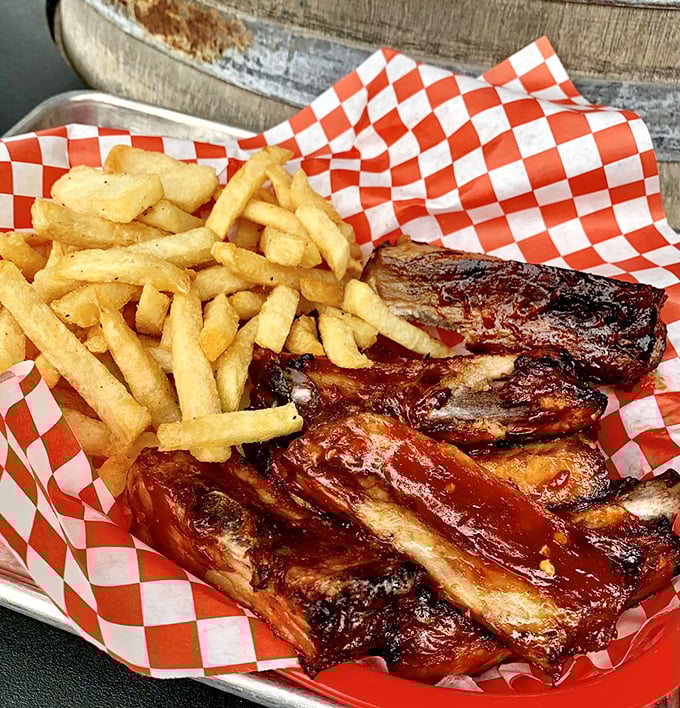 The lunch special delivers restaurant-quality ribs without the dinner-time prices or pretense.